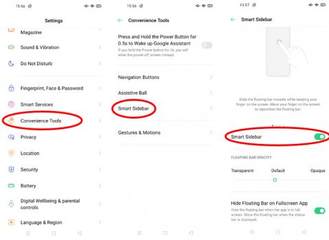 Cara Mengaktifkan Smart Sidebar di Handphone OPPO | Gadgetren