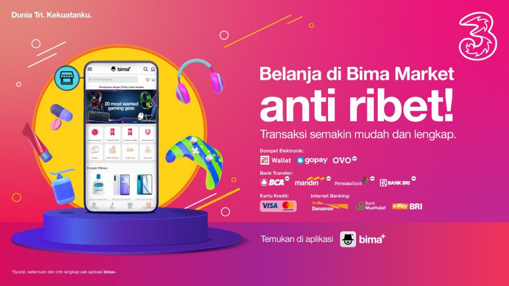 Tri Indonesia Hadir Beragam Promo dan Diskon di Bima Market