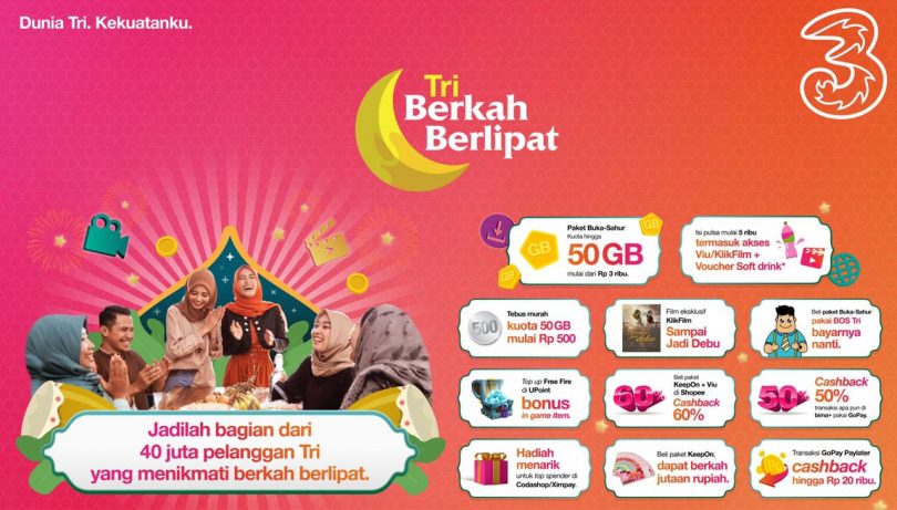 Bertabur Promo! Tri Indonesia Hadirkan Program Ramadhan Berkah Berlipat