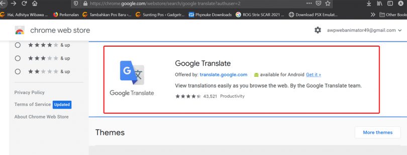 Cara Menggunakan Google Translate Extension di Google Chrome