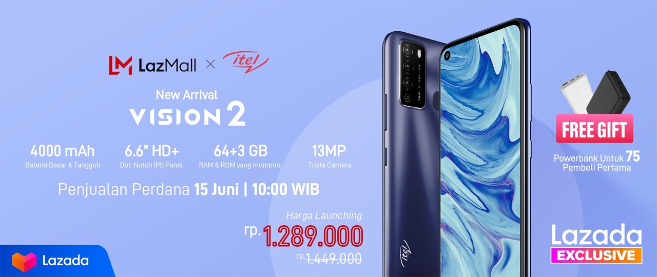 Cuma Rp 1 Jutaan! Itel Vision 2 Mulai Dijual di Indonesia