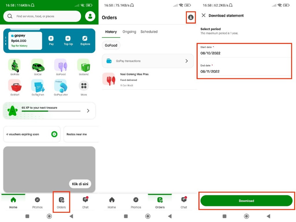 Cara Lihat Total Transaksi Gojek yang Pernah Dilakukan