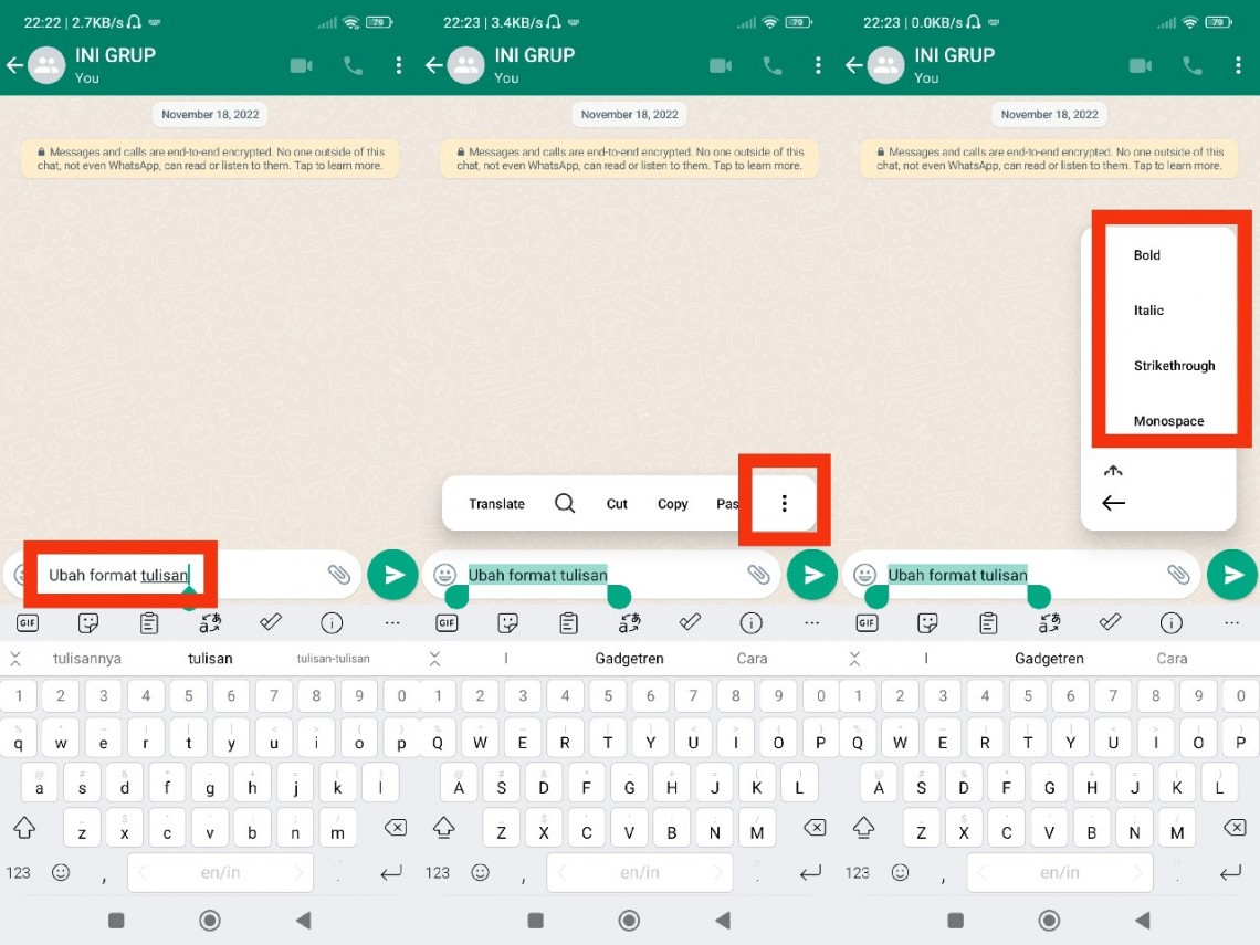 Cara Praktis Buat Tulisan Tebal, Miring, Coret, dan Lainnya di WA ...