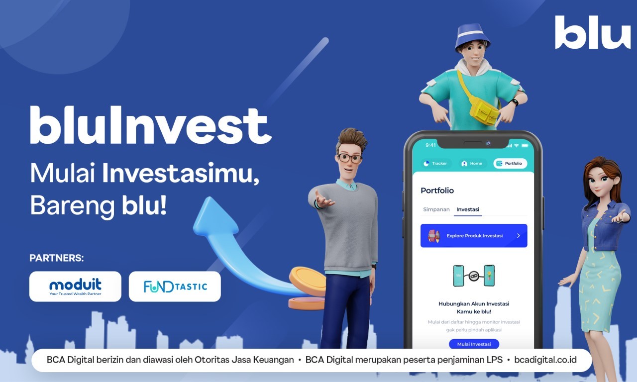 Ada Cashback Rp200 Ribu, Bank Digital blu dari BCA Digital Luncurkan Fitur Investasi