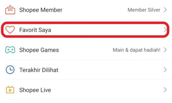 Cara Melihat Produk Favorit di Shopee Melalui HP dan Web