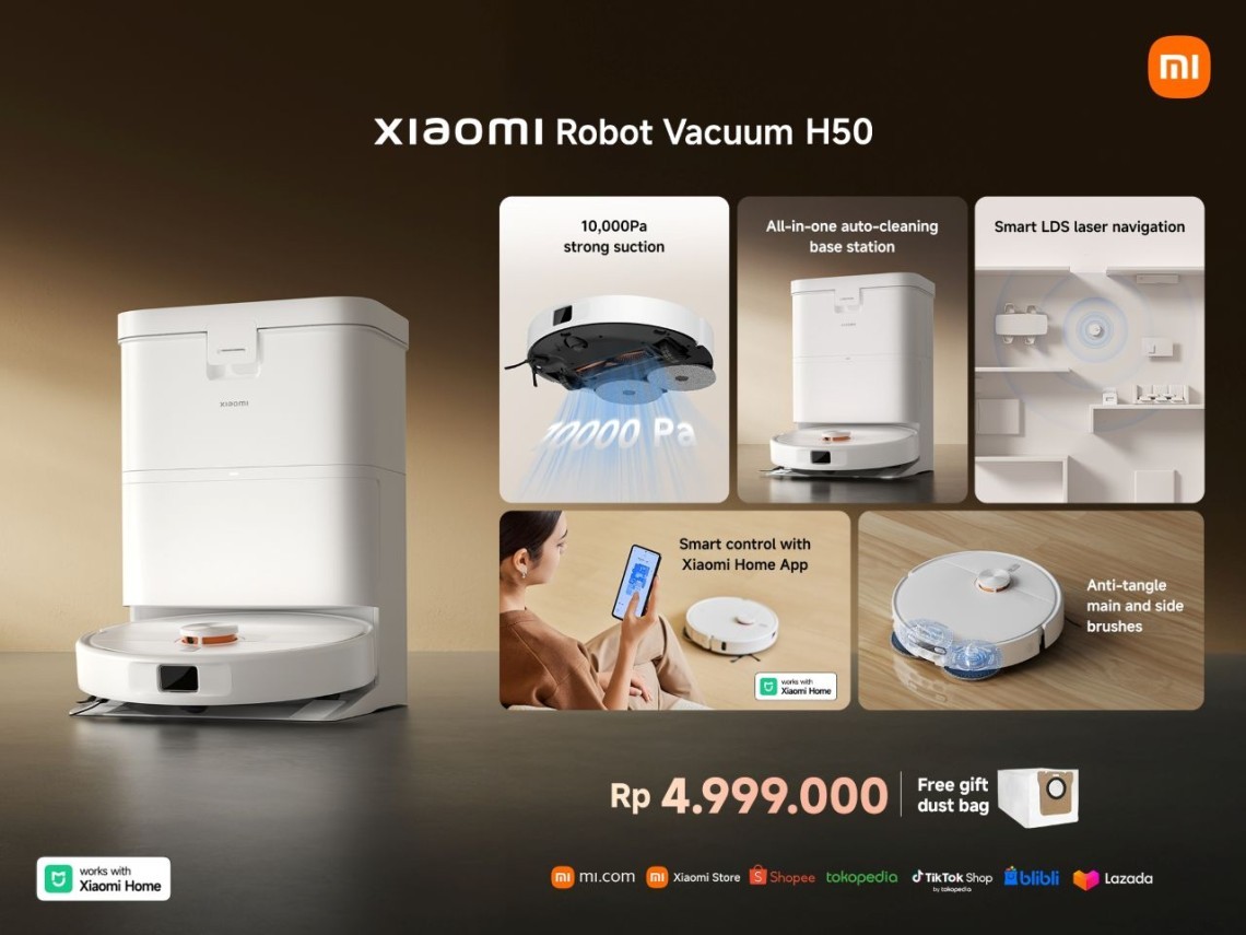 Xiaomi Robot Vacuum H50 Series Resmi Hadir di Indonesia Mulai Rp4 Jutaan